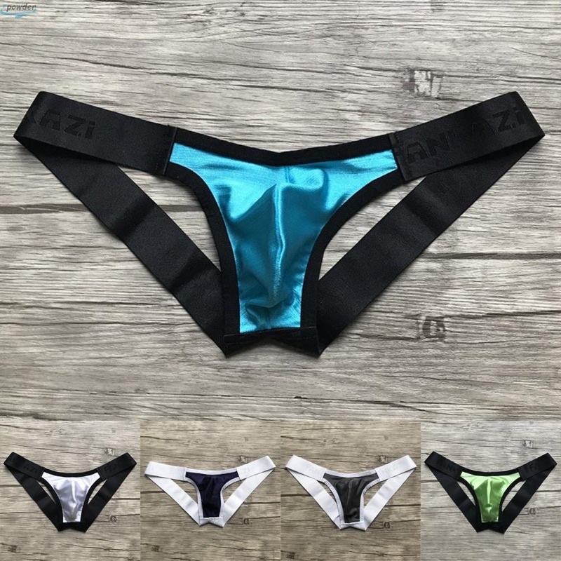 5 Briefs Bulge G String Low Rise Mens Open Back Panties Pouches Soft