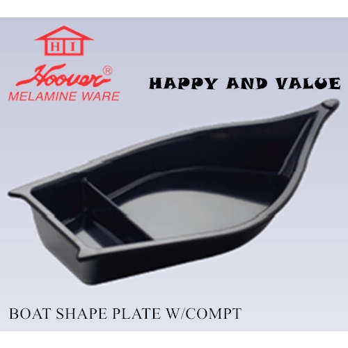(PRE ORDER) Hoover Melamine 12inch Boat Shape Plate with Compartment ...