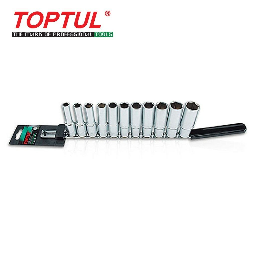 TOPTUL 11 Pcs 1/2"DR. 6PT Deep Socket Rail Set Metric GAAQ1106 | Shopee ...