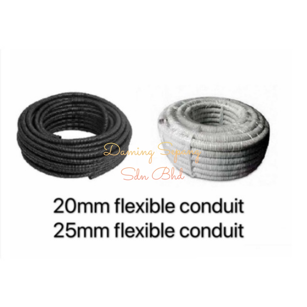 Superflex PVC Conduit Corrugated Flexible Pipe 20mm/ 25mm(White / Black ...