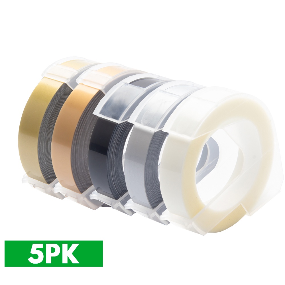 For DYMO MOTEX E101 Label Maker with 5pcs 3D Embossing Tape 9mm Black ...