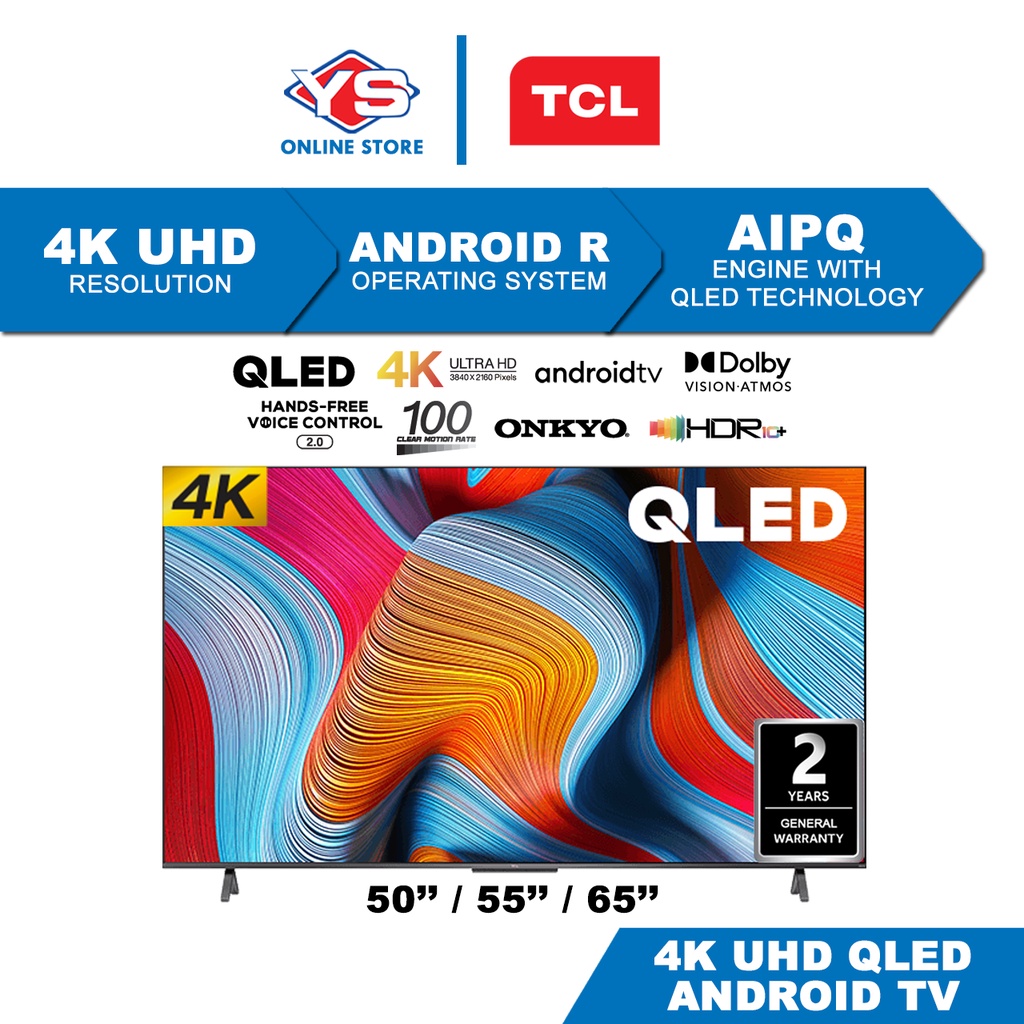 TCL 4K UHD QLED Android Smart TV C725 Series (50''/55''/65'') | Shopee Malaysia