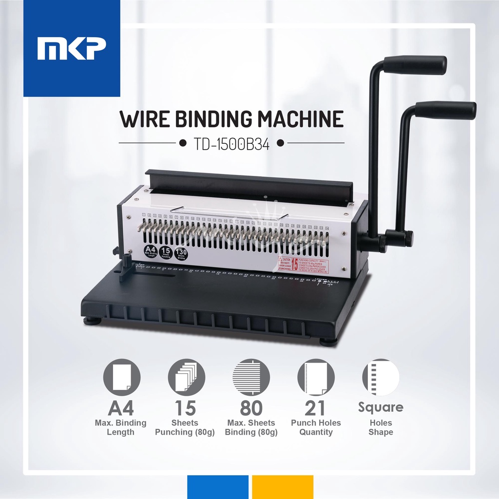 MKP Wire Binding Machine / Binder Machine TD-1500B34 / WB1500 (12sheets) | Shopee Malaysia