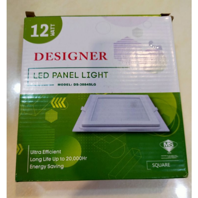 12Watt Designer LED Panel Light DS-3884SLG (Square & Warm White ...