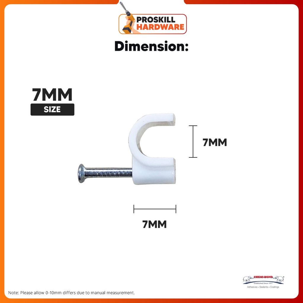 PROSKILL HARDWARE Cable Clip Nail Cable U Clip Wall Insert Nail Clip ...