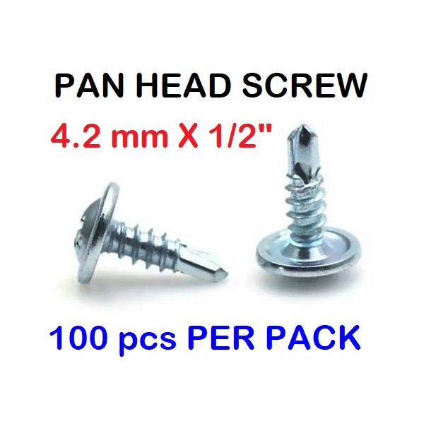 PAN HEAD SCREW SELF TAPPING 4.2mm X 1/2" (PER 100 pcs) | Shopee Malaysia