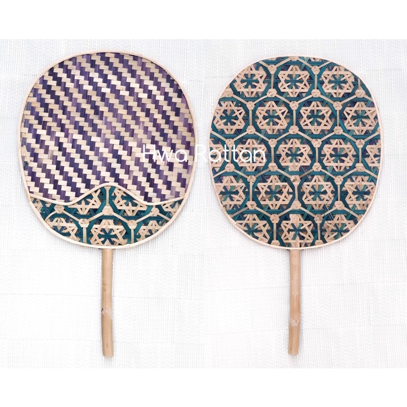 Kipas buluh bamboo manual hand fan / Relax chill kipas satay ...