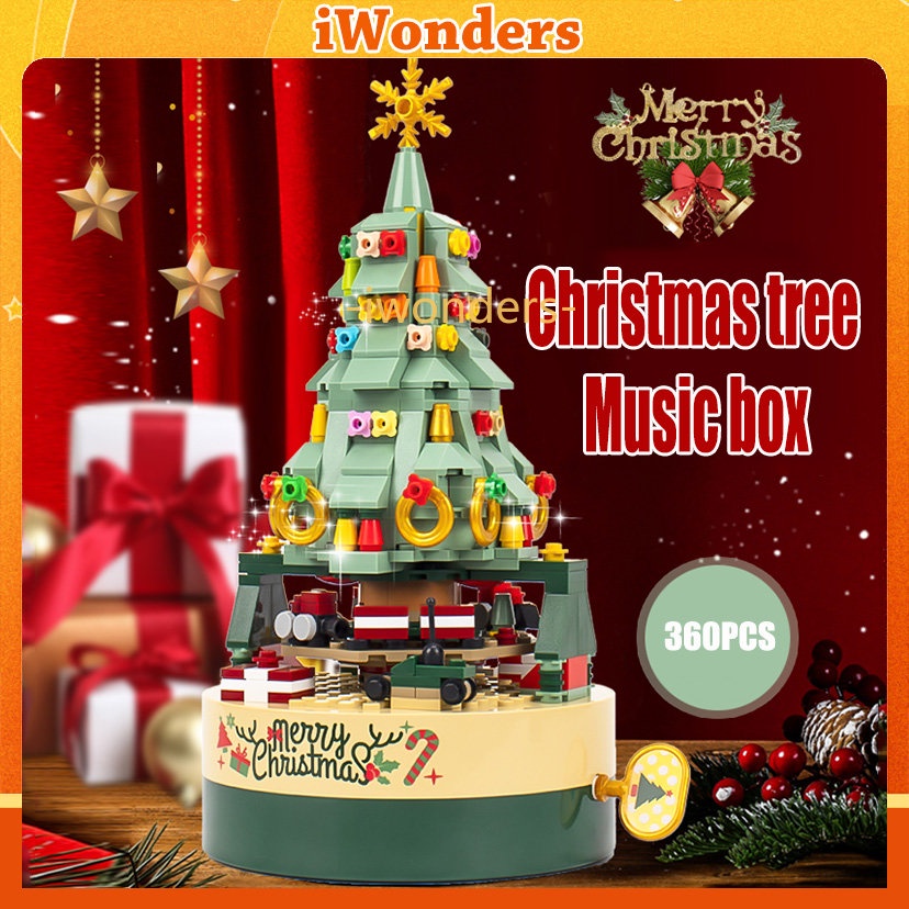 Christmas tree Music box Construct Puzzle Building blocks Led Pop Doll ...