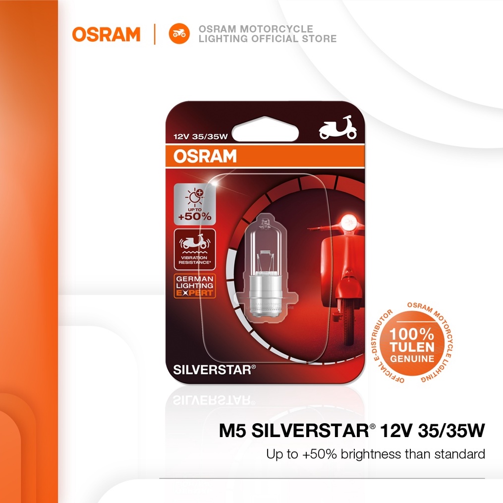 OSRAM SILVERSTAR M5 (T19) 12V 35/35W 50%+ Brighter Halogen Bulb ...
