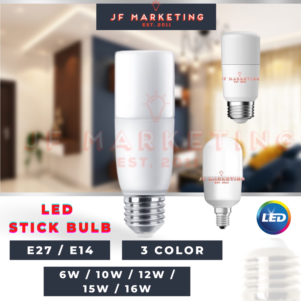LED STICK BULB 6W 10W 12W E27 E14 (EXTRA BRIGHT) | Shopee Malaysia