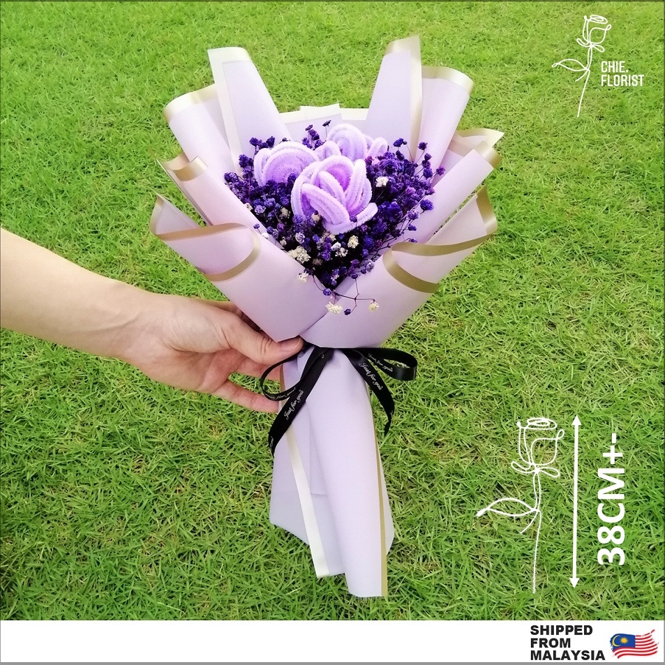 Purple Twisting Bouquet Rose Bouquet Convo Bouquet Graduation Bouquet ...