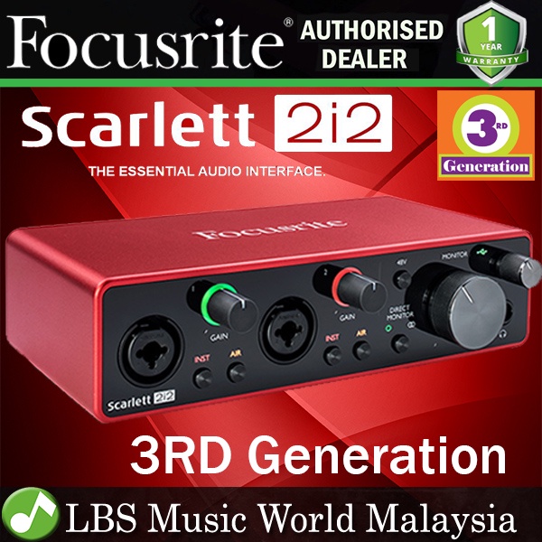 Focusrite Scarlett 2i2 3rd Generation 2-in/2-out USB Audio Recording ...