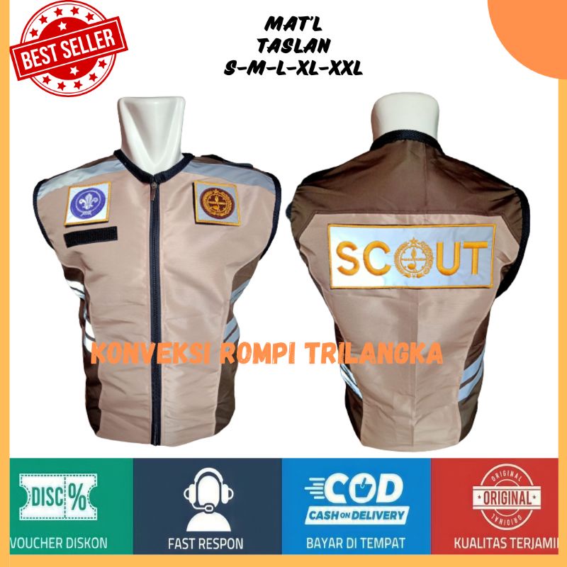 Waterproof SCOUT VEST FIELD VEST | Full TASLAN SCOUT LOGO | Shopee Malaysia