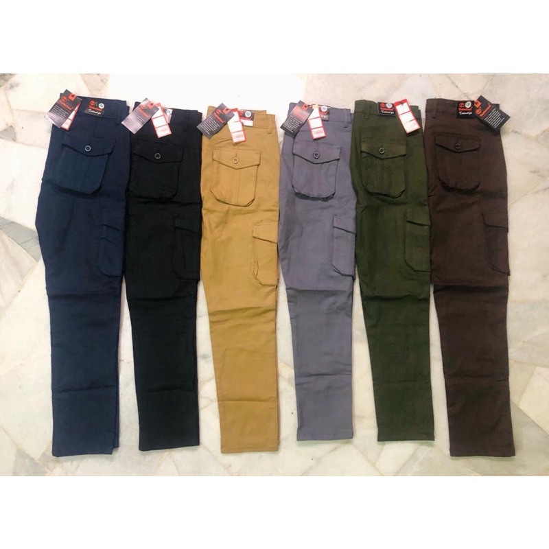 🤛🏿🔥 Seluar Kargo Slack 6 Poket Kain Tebal Cargo Pant Multi Pocket ...