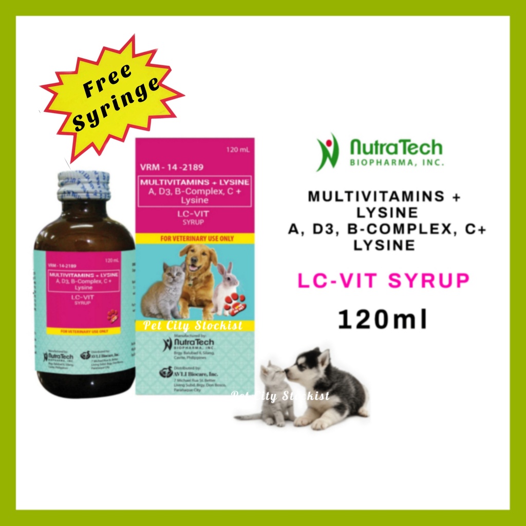 LC-VIT Multivitamins + Lysine Syrup (Dog & Cat) ( Repack 30ml ...