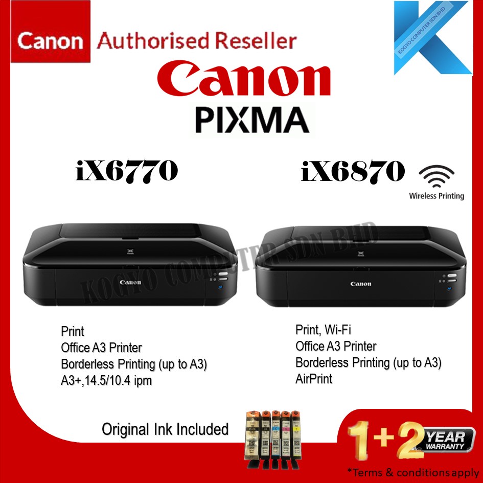 Canon Pixma IX6770 IX6870 A3 Inkjet Printer | Shopee Malaysia