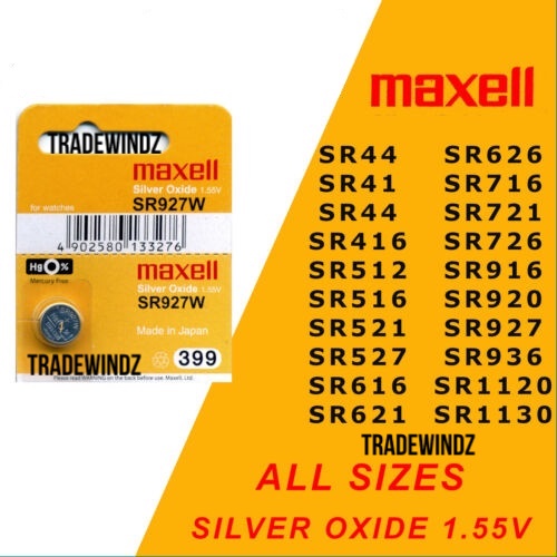 🔥 [MAXELL JAPAN] Watch Battery Batteries Silver Oxide 1.55V All Size ...