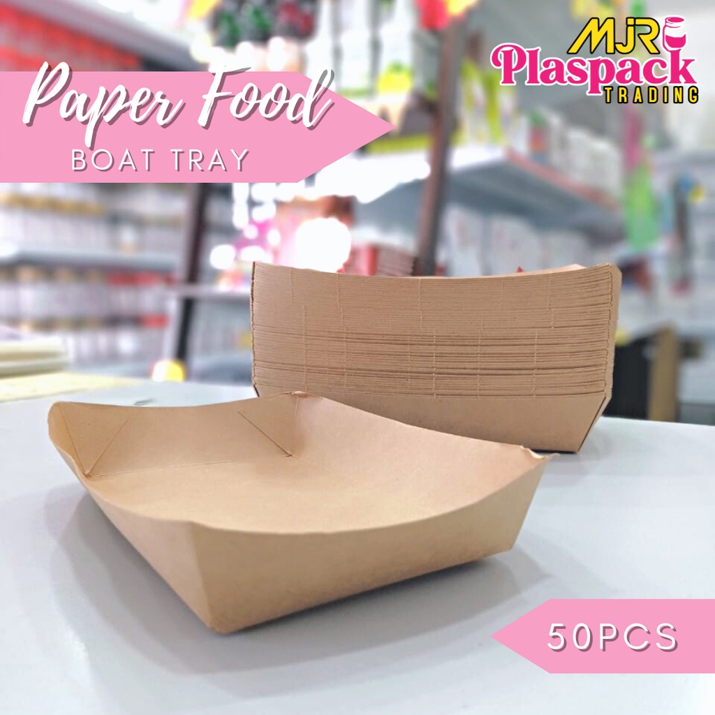 Disposable Paper Food Boat Tray Bekas Tapau Spaghetti Dessert Open Tray ...