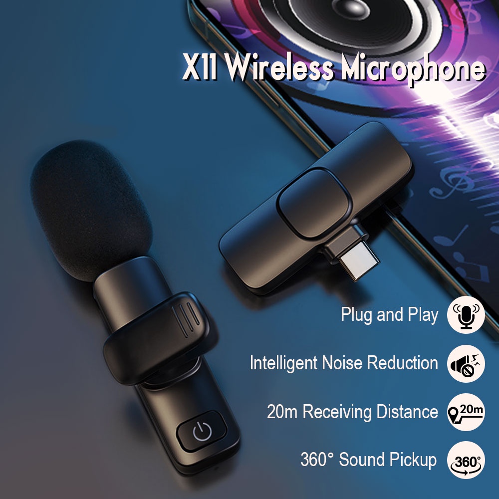 X11 Wireless Lavalier Microphone Portable Professional Wireless ...