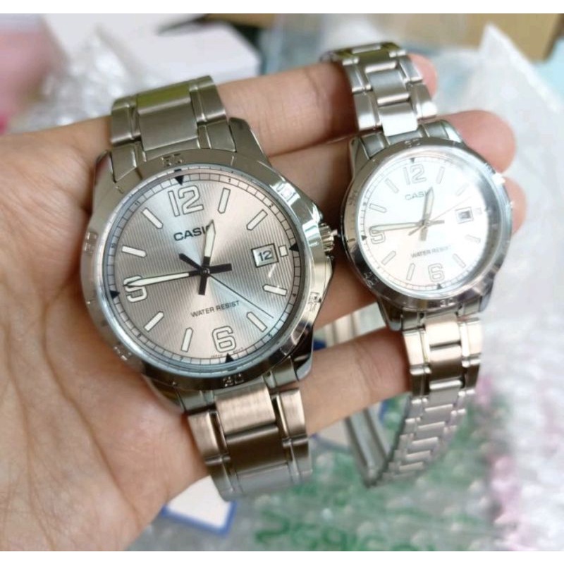 [2YEARS WARRANTY] MTP-V004D-7B2 & LTP-V004D-7B2 Couple Watch Analogue Men Watch Ladies Watch ...