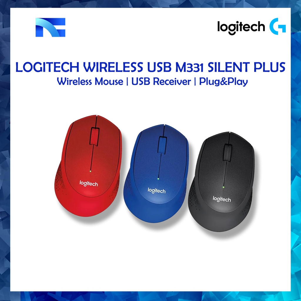 LOGITECH WIRELESS USB M331 SILENT PLUS WIRELESS MOUSE Black/Blue/Red | Shopee Malaysia