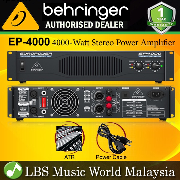 Behringer EP-4000 Professional 4000 Watt Stereo Power Amplifier Amp ...