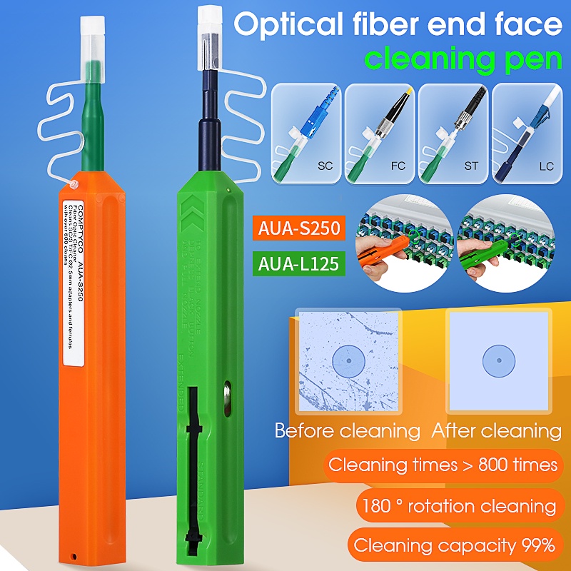 One-Click SC / FC / ST / LC Cleaning Tool 1.25mm and 2.5mm Fiber Optic ...