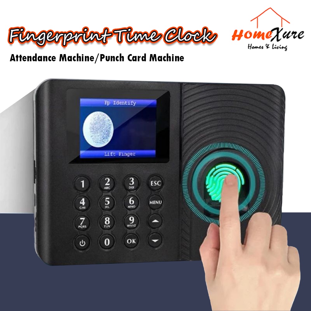 HomeXure - FINGERPRINT TIME CLOCK Fingerprint Attendance Machine/Time ...