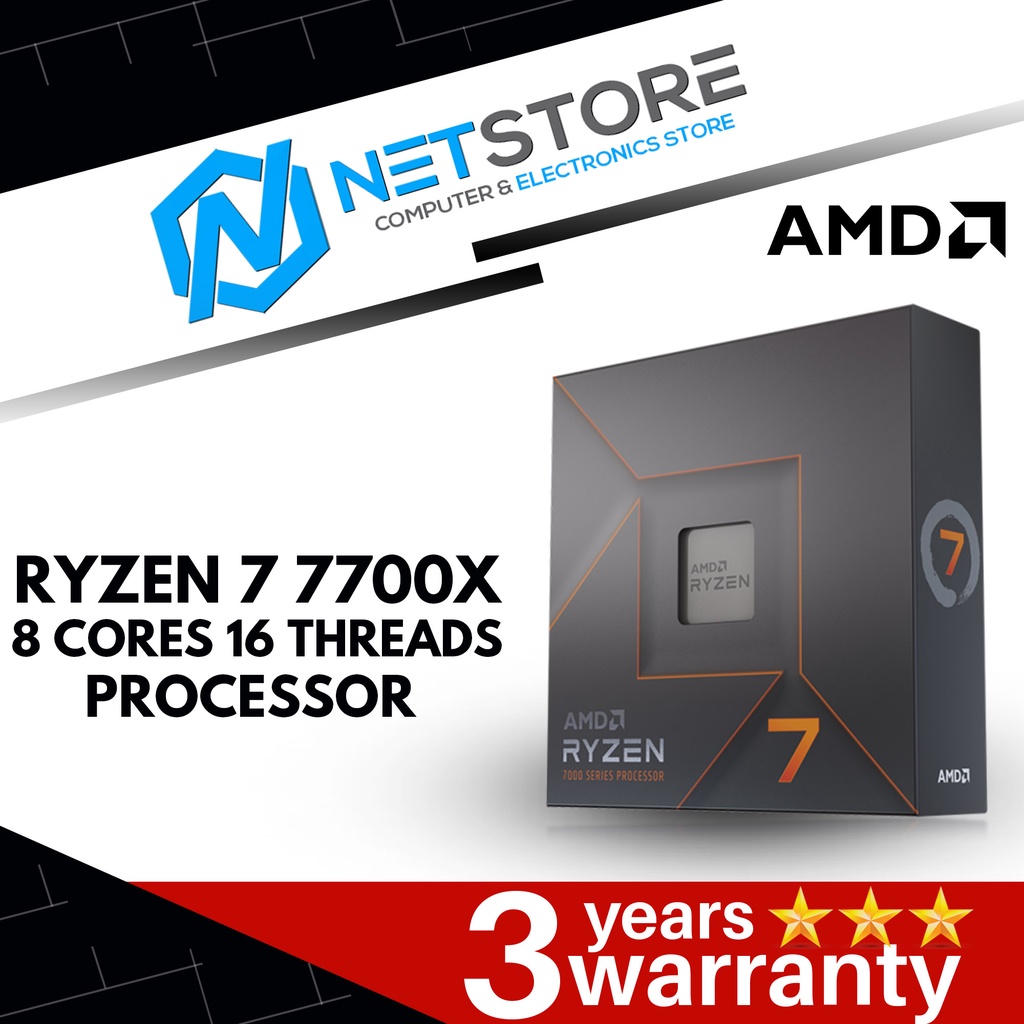 AMD RYZEN 7 7700X 8 CORES 16 THREADS PROCESSOR - 100-100000591WOF ...