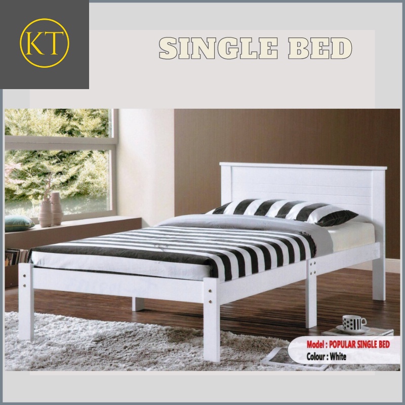 KT Furniture: Popular Wooden Single Bed Frame / Solid Wood Single Bed ...