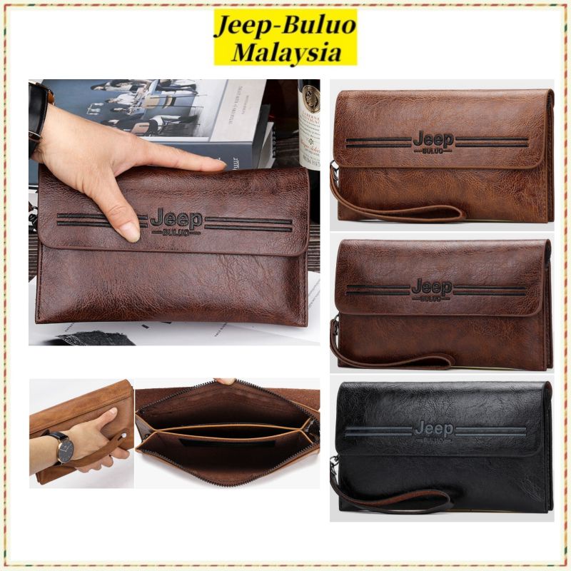 JEE BULUO Man Clutch Bag Men Wallet Leather Waterproof Beg Tangan ...