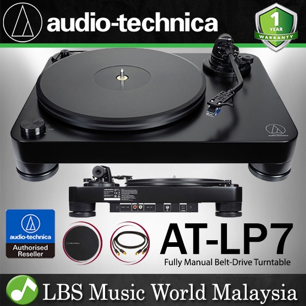 Audio Technica AT-LP7 Fully Manual Belt Drive Turntable Black Disc Player (ATLP7 AT LP7 ...