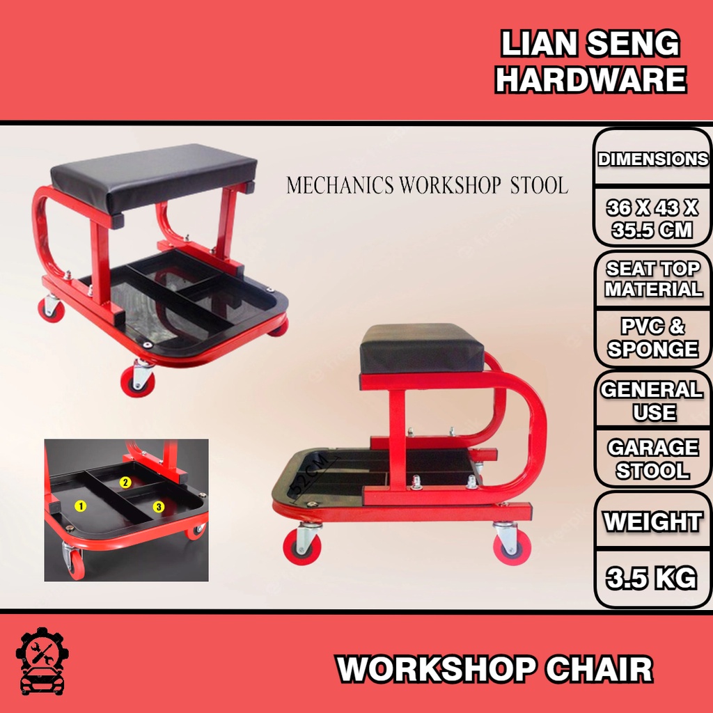 WORKSHOP CHAIR ( Mechanic Workshop Stool ) | Shopee Malaysia