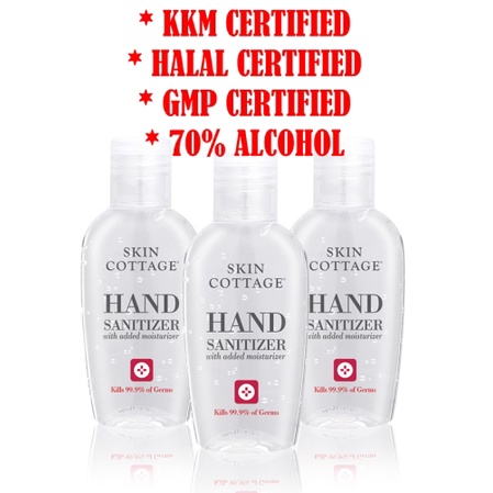 Skin Cottage Hand Sanitizer 50ml 70% Alcohol KKM Certified, HALAL ...