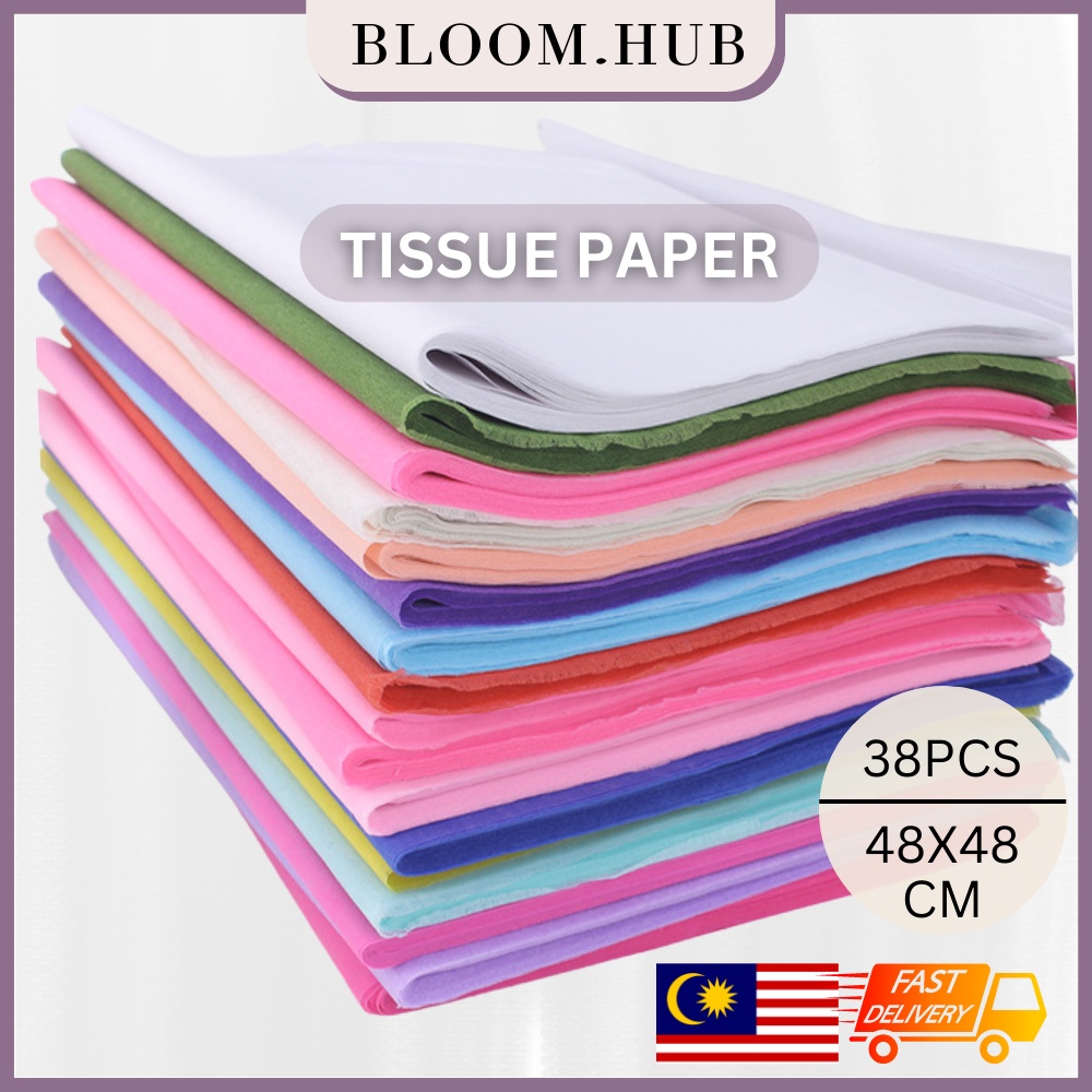 BLOOM.HUB 38PCS Tissue Cotton Wrapping Paper Bouquet Wrap Craft Flower ...