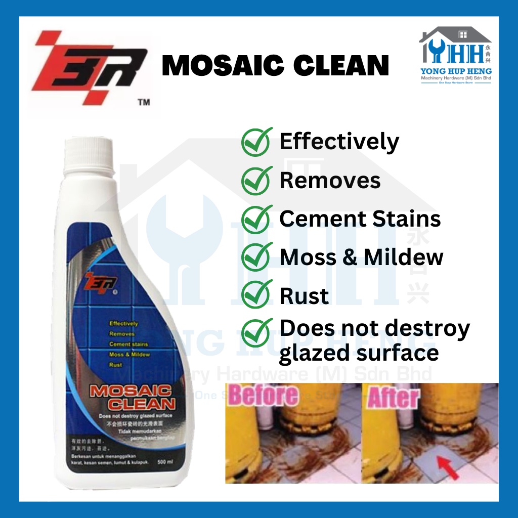 3R Mosaic Cleaner 500ml Effectively / Removes / Cement Stains / Moss ...
