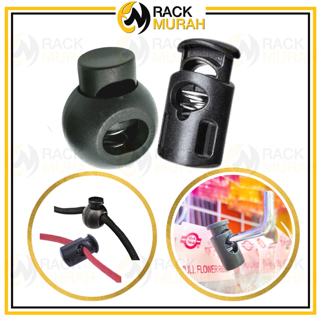 20PCS BLACK HOOK STOPPER / ANTI THEFT / SPRING CORD LOCK SPRING TOGGLE ...