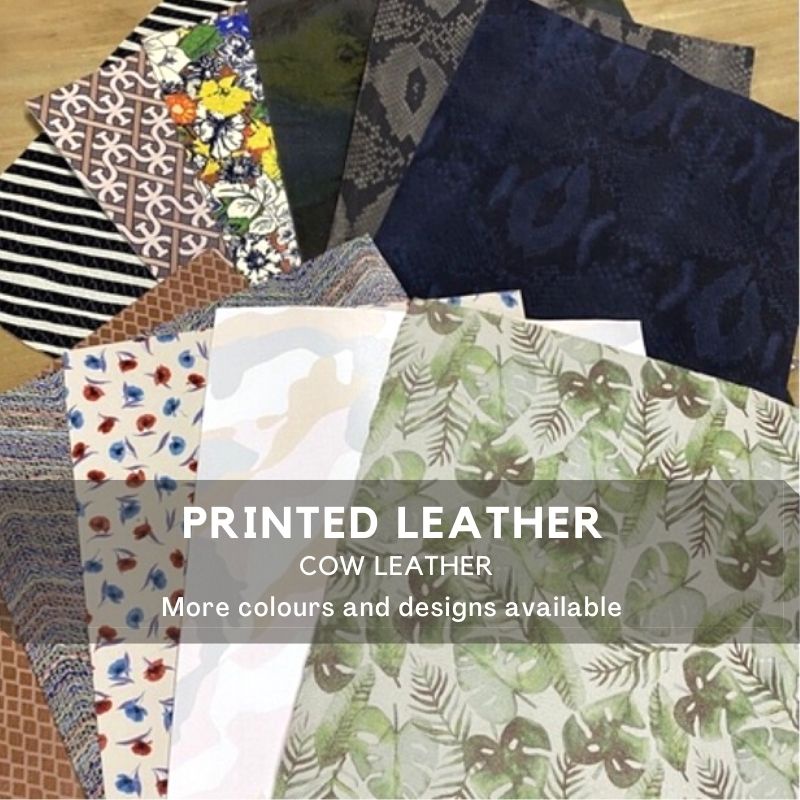 PRINTED Floral Pattern Genuine Cowhide Goat Leather Kulit Lembu Tulin ...