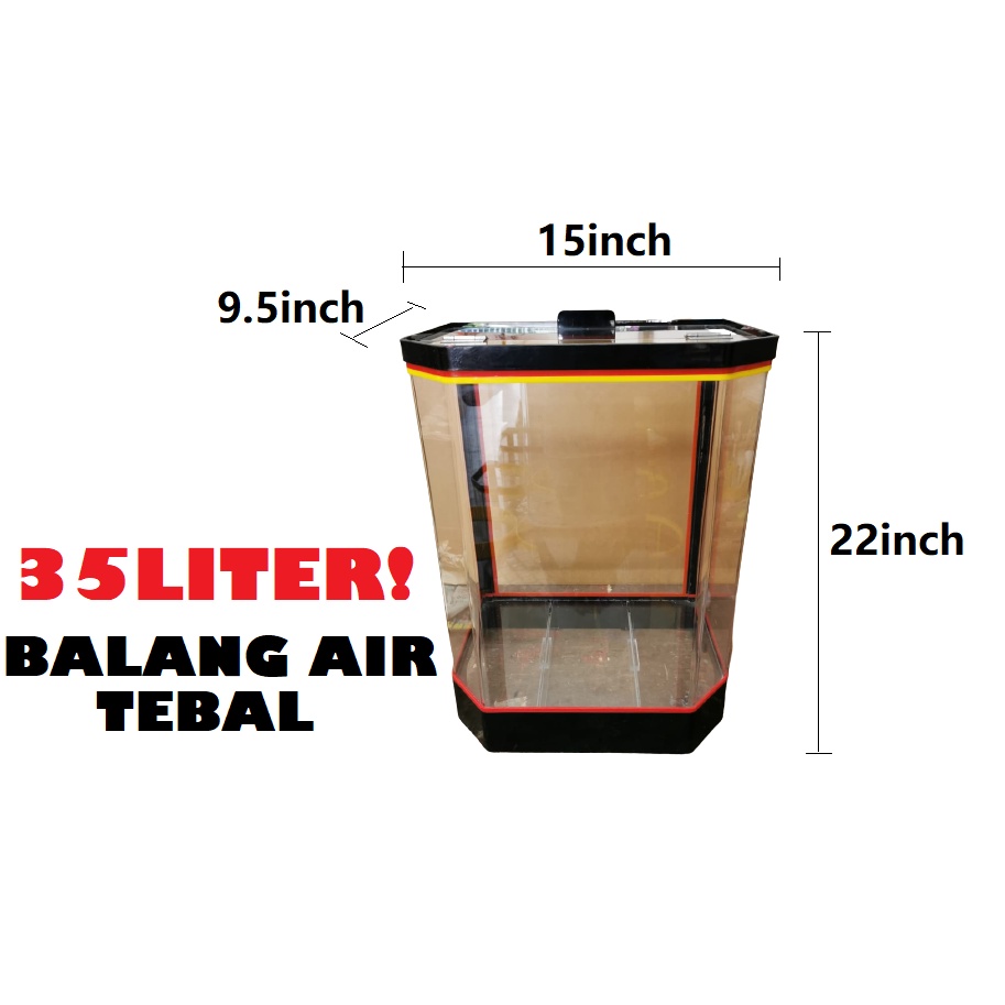 Balang Air Tebal 15"x9.5"x22" (Panjang x Lebar x Tinggi) kualiti, Tebal ...
