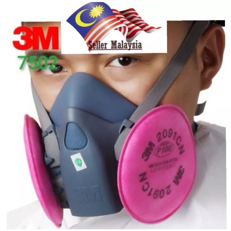 3M 6200 7502 REUSABLE RESPIRATOR BODY TWIN HALF FACE MASK PARTICULATE ...