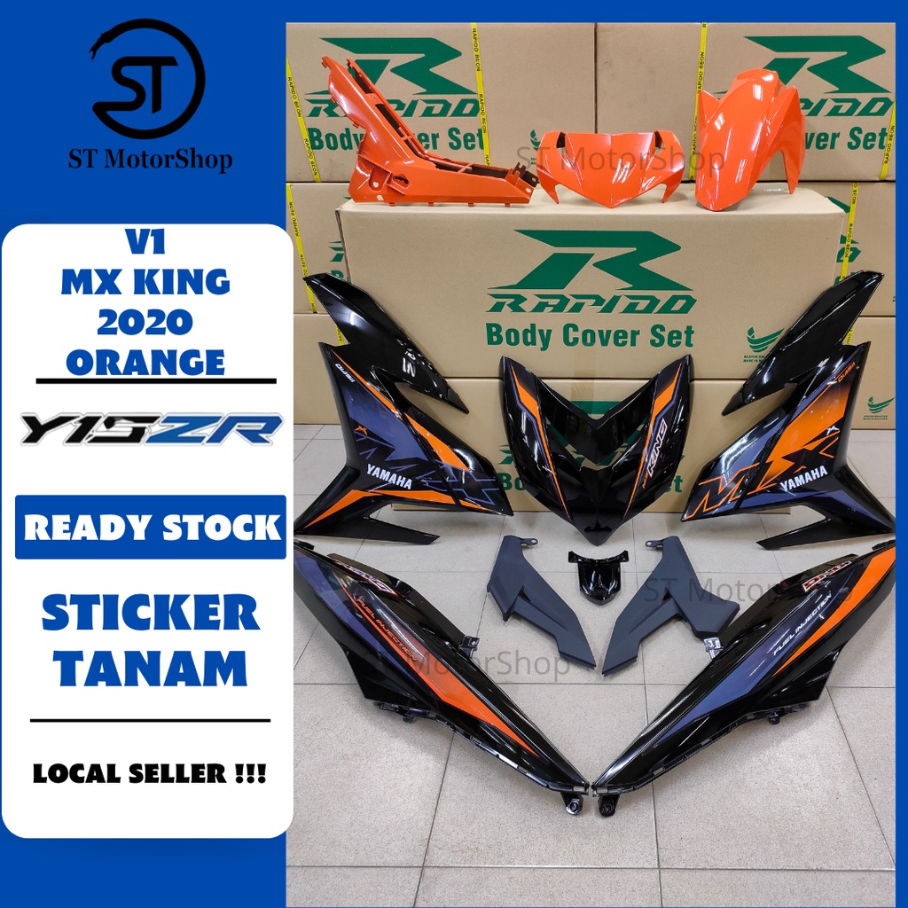 YAMAHA Y15 Y15ZR V1/V2 MX KING 2020 ORANGE COVER SET (STICKER TANAM ...