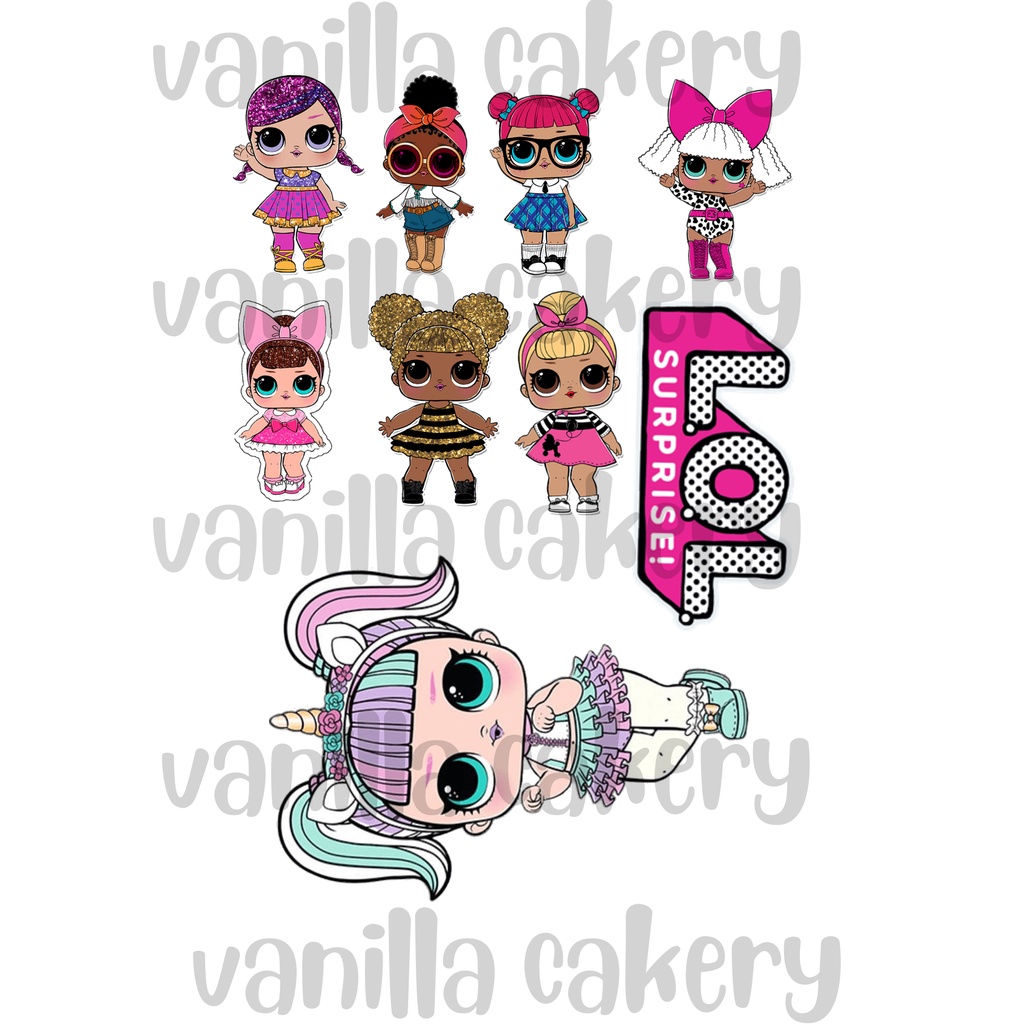 topper kek LOL doll/ topper harijadi lol doll/ girl cake topper ...