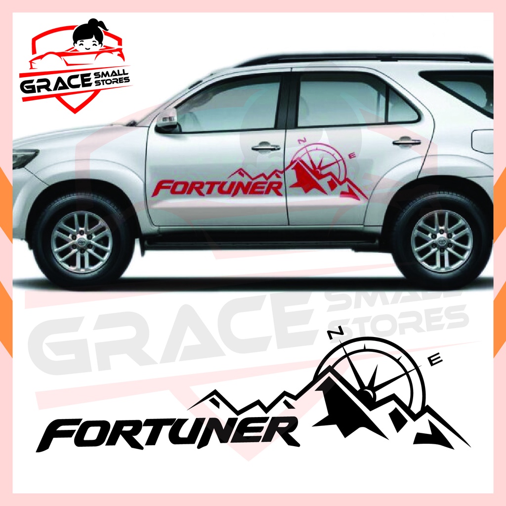 Toyota Fortuner 4x4 Mountain Compass Side Body Sticker Vinyl Cut Decal ...