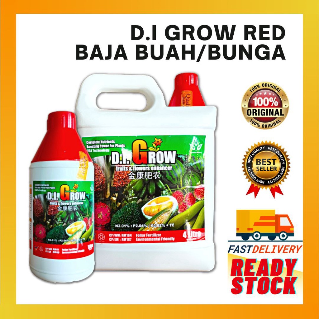 Baja Buah Bunga Organik D.I.GROW Red Foliar Fertilizer Fruits Flower ...