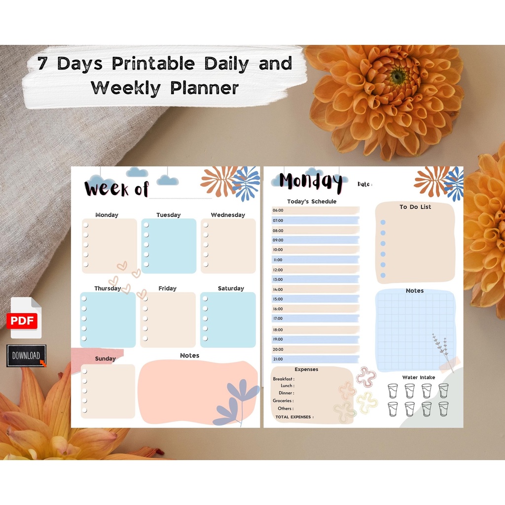 Printable Daily Planner | Printable Weekly Planner | Digital planner ...