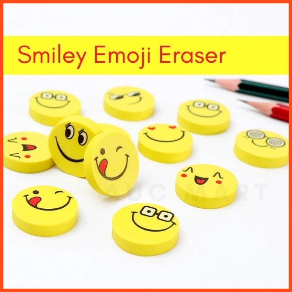 Cute Eraser / Smiley Emoji / Pemadam Pensil Comel Kids / Cute Emoticon ...