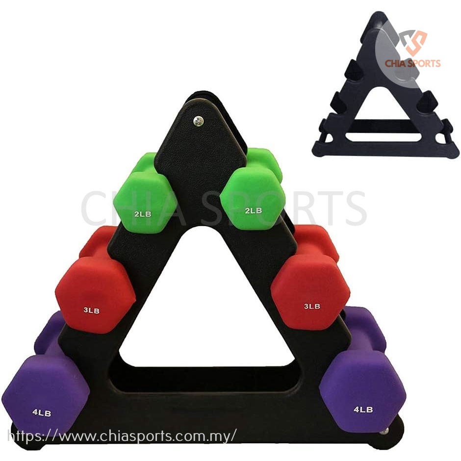 3 Pair (3 Tier - TRIANGLE) Dumbbell Tree Rack Storage Stand Plastic ...