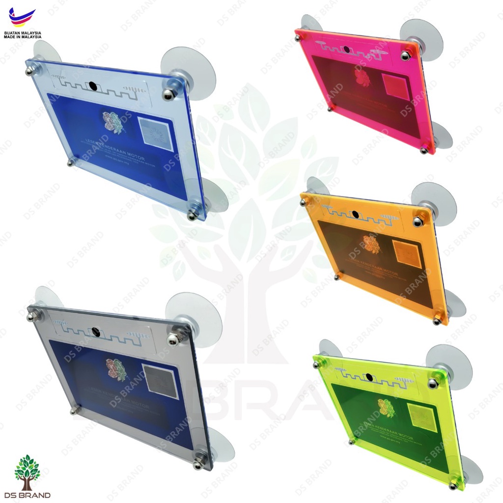 Roadtax / Puspakom + RFID Holder Tinted Color 2 in 1 4 Suction cups ...