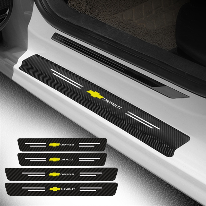 Car Anti-stepping Stickers 4pcs/set Carbon Fiber Car Emblem Welcome ...