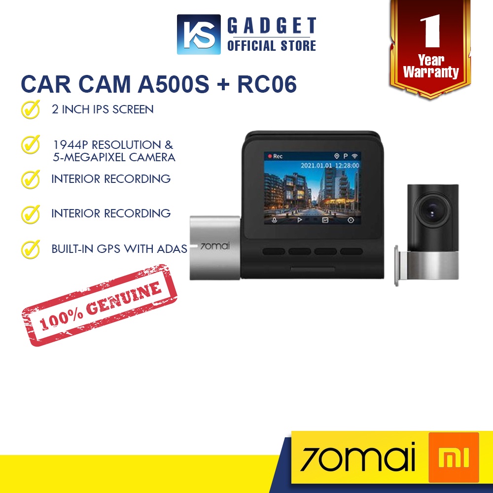 70mai A500s Dashcam Pro Plus+ Built-in GPS Car Recorder 1944P Dual ...